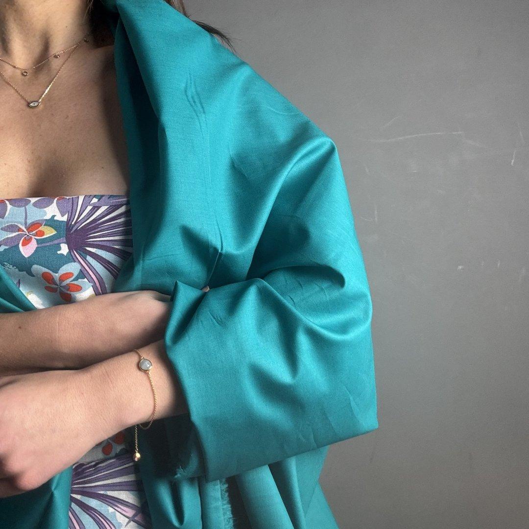 Deep Turquoise Plain Fine Lawn – Stitch Fabrics by M. Rosenberg & Son