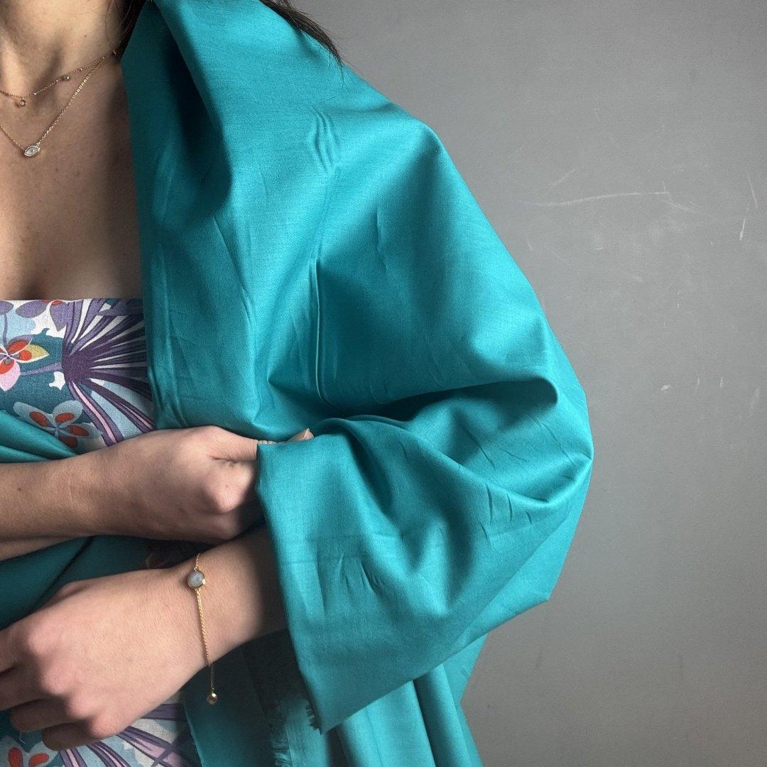 Deep Turquoise Plain Fine Lawn – Stitch Fabrics by M. Rosenberg & Son