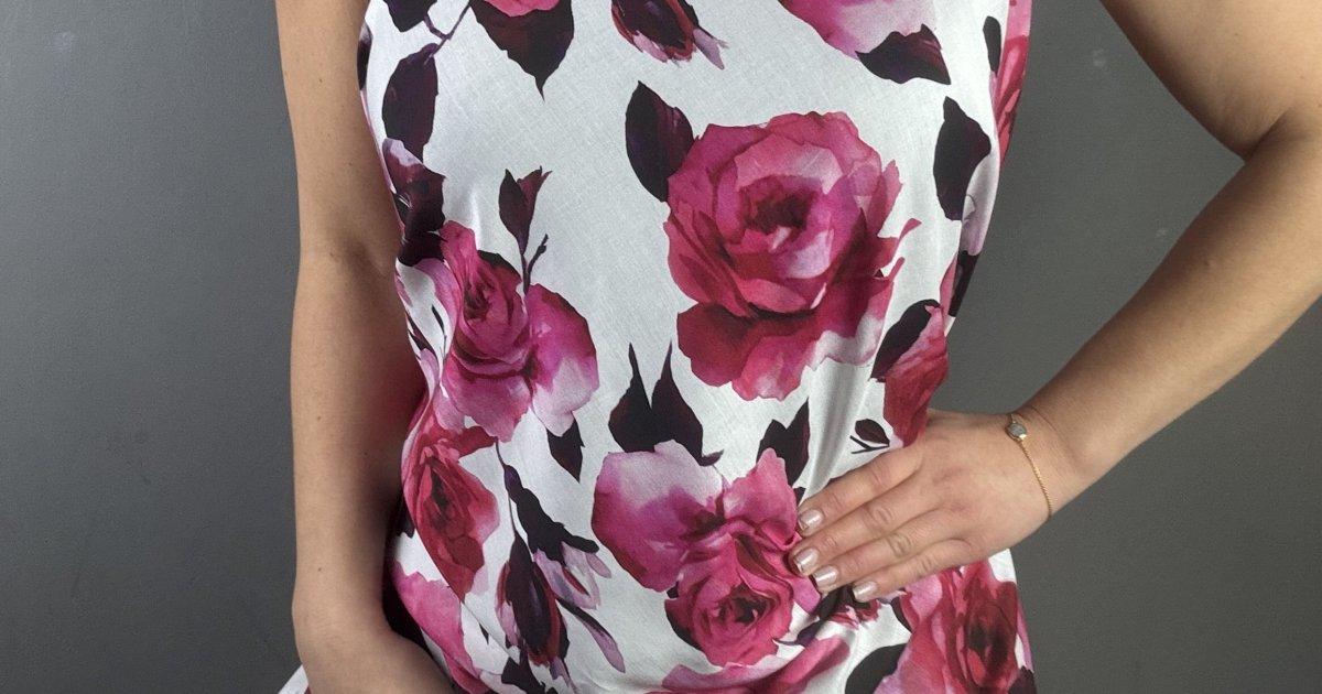 Italian Rayon Pink Roses – Stitch Fabrics by M. Rosenberg & Son