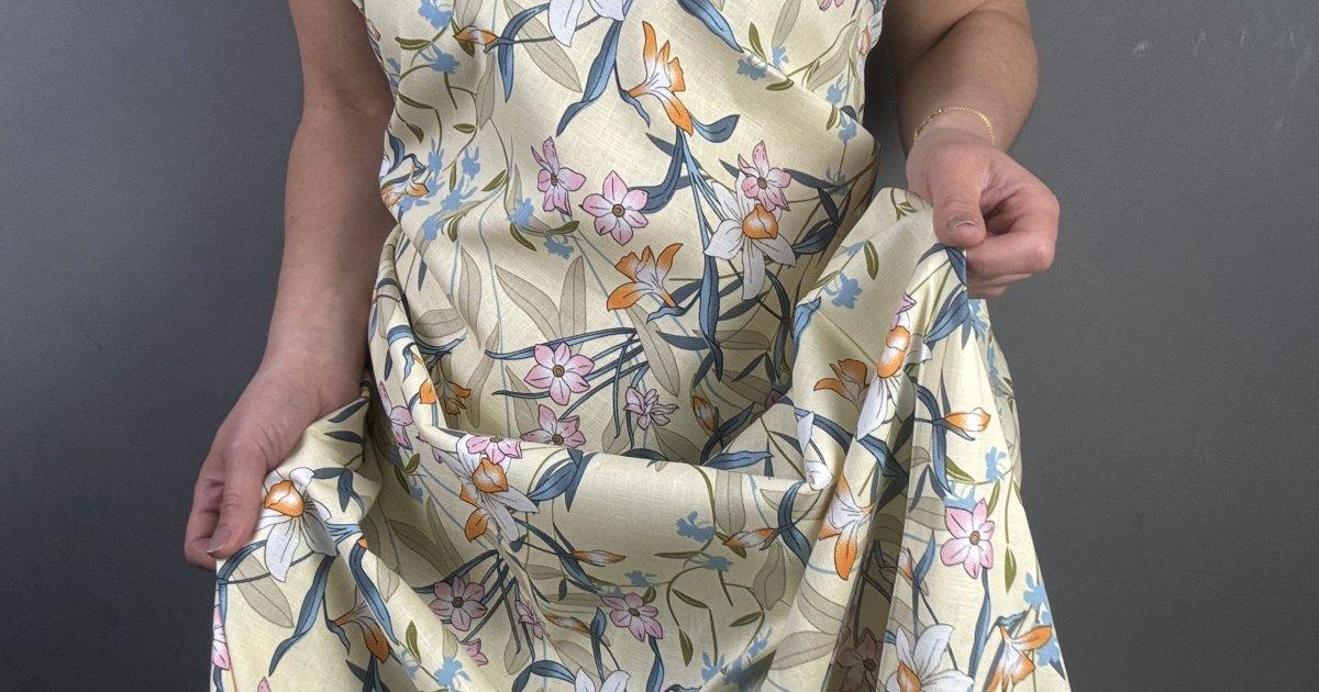 Ramie Linen and Cotton Summer Flowers on Cream Background – Stitch ...