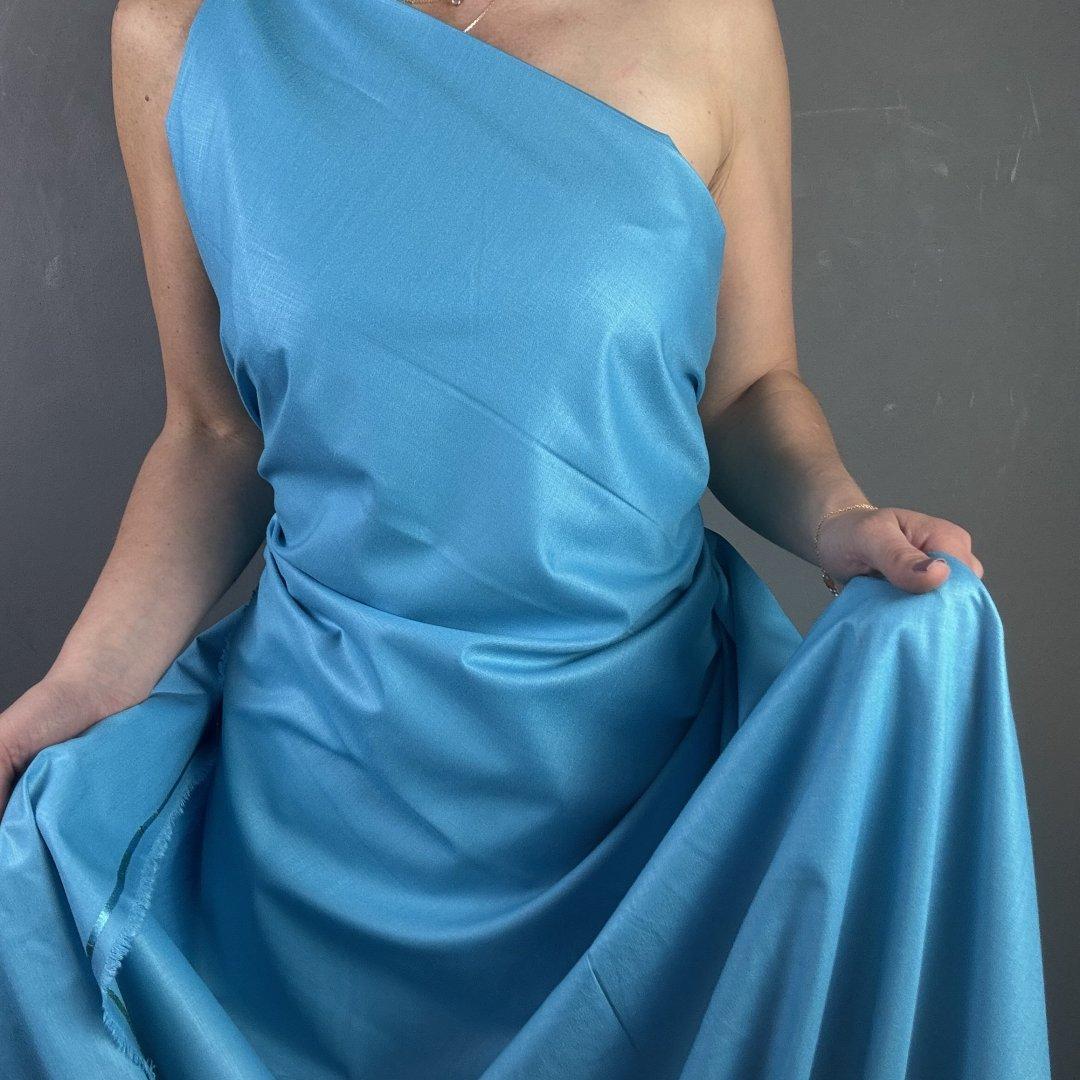 Blue Linen, Rayon and Polyester – Stitch Fabrics by M. Rosenberg & Son