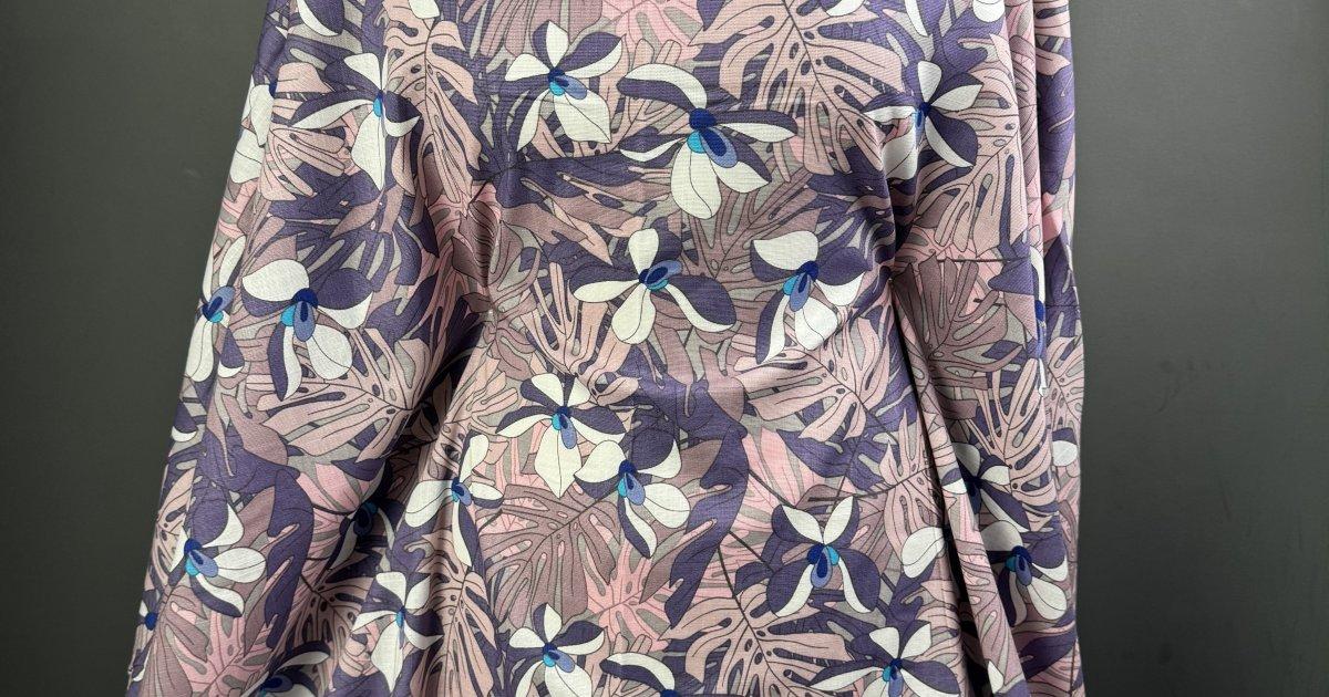 Jungle Purple Ramie Linen, Cotton, Spandex – Stitch Fabrics by M ...