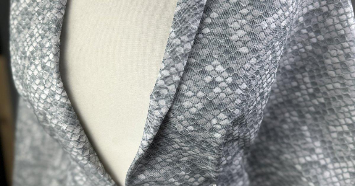 Italian Cotton and Lycra Silver Snake – Stitch Fabrics by M. Rosenberg ...